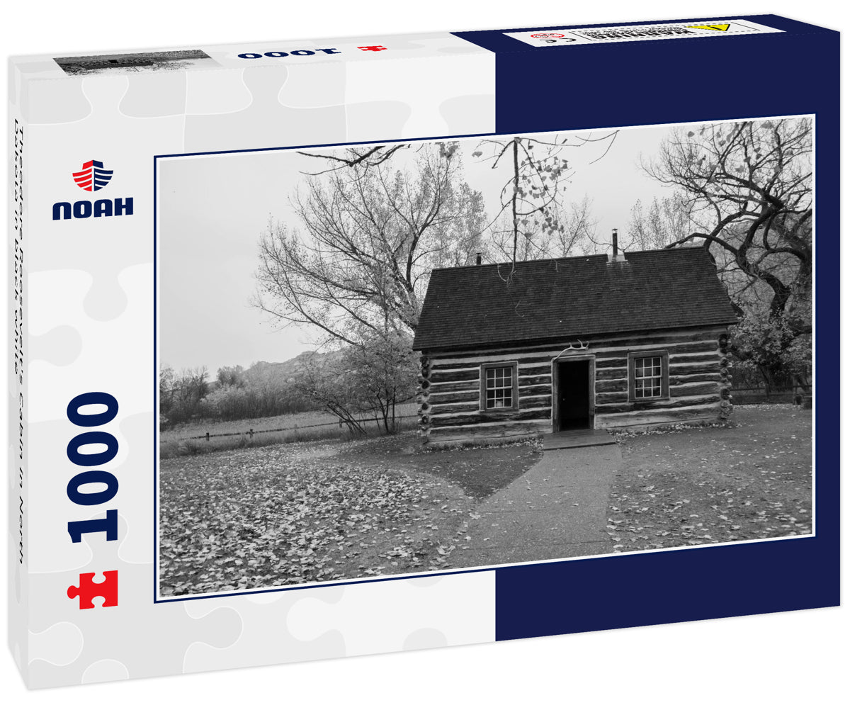 1000-piece-puzzle Theodore Roosevelt's Cabin in North Dakota in black ...