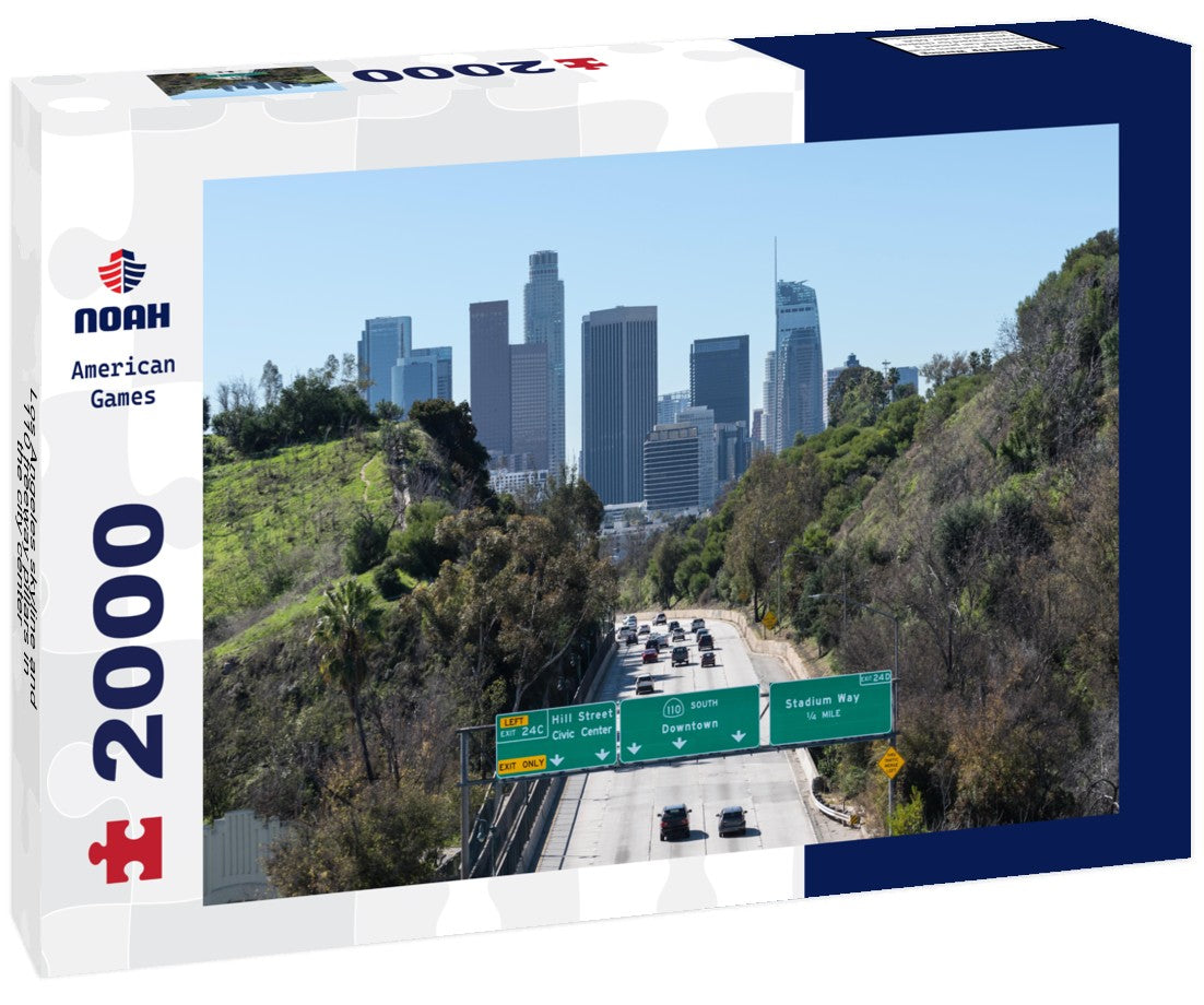 Noah Jigsaw Puzzle Los Angeles skyline and 110 freeway pillars in the ...