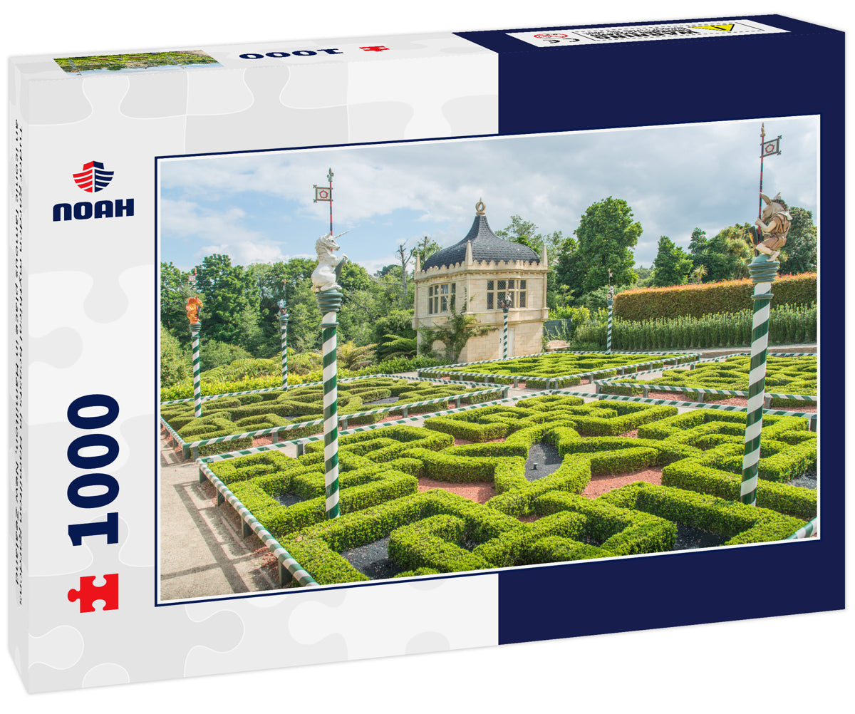 1000-piece-puzzle Tudor garden mythical beasts in Hamilton gardens an ...